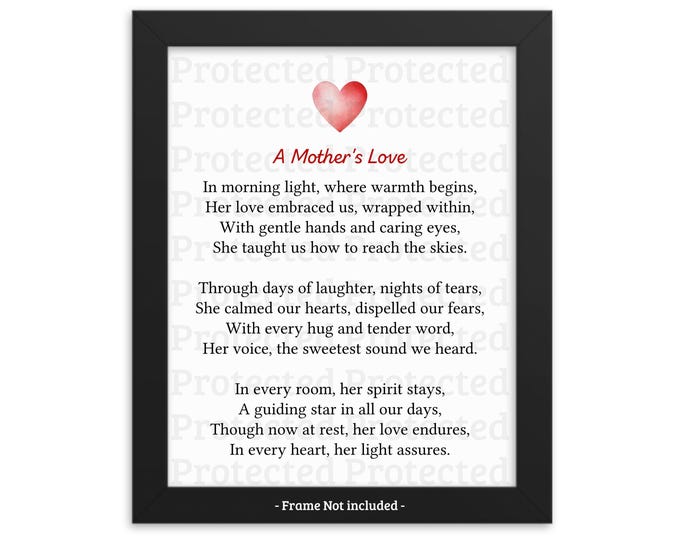 Farewell Dear Mother | Funeral Printable Poem, Digital Download, Grief ...