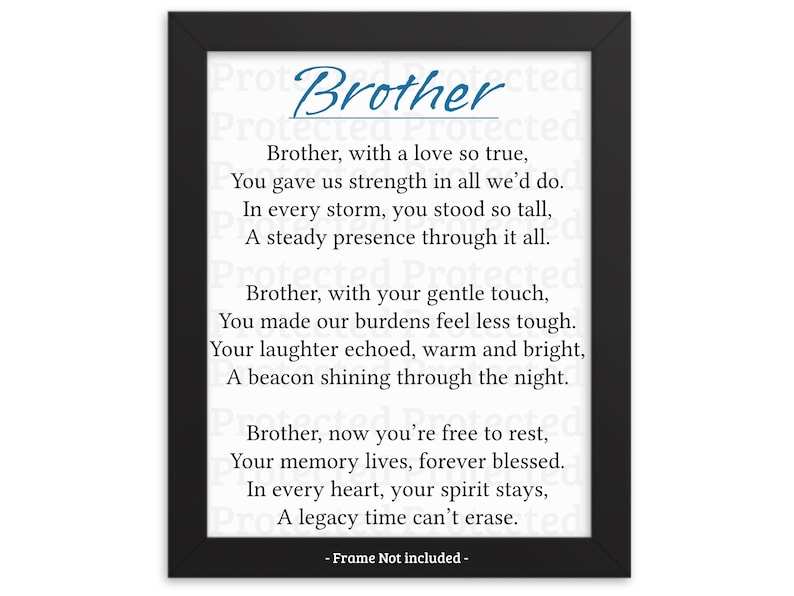 Brother Memorial Poem PNG | Brother Tribute | Remembrance | Loving ...