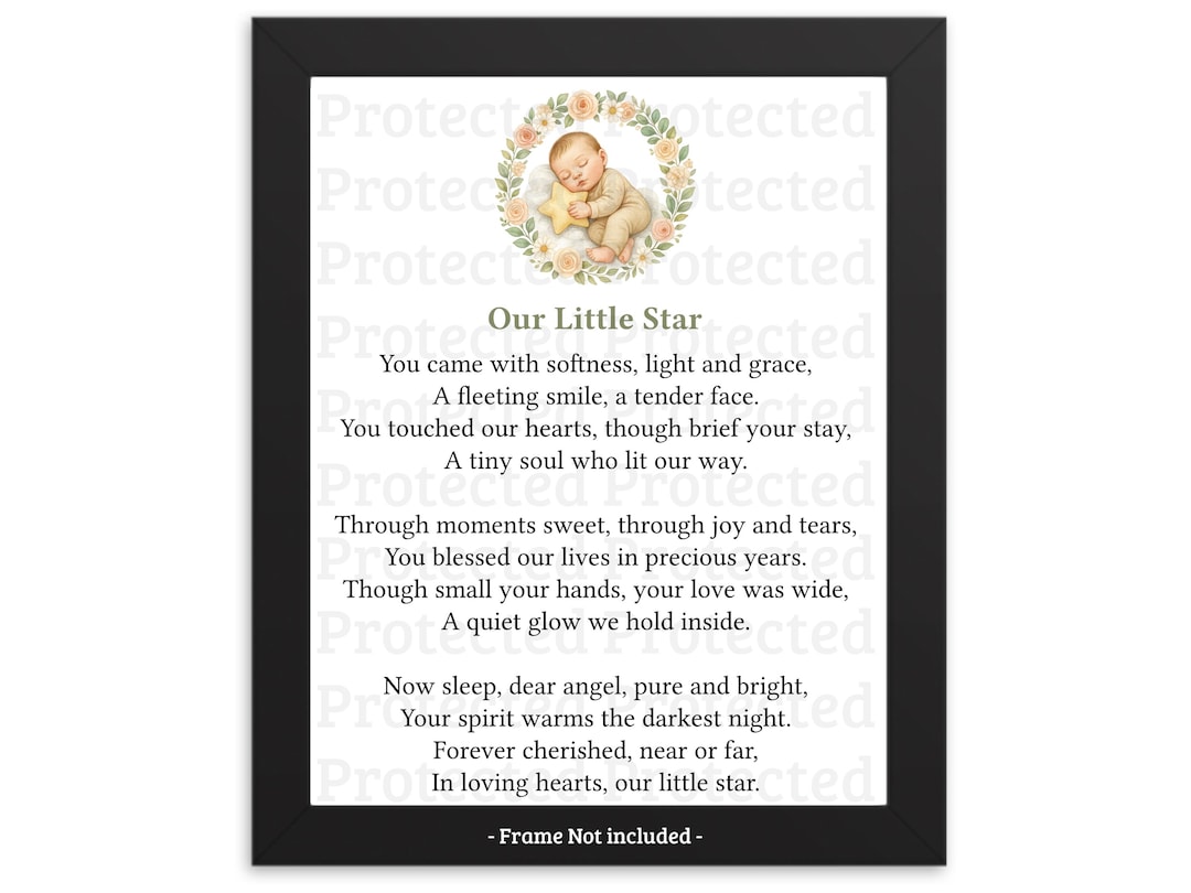 Baby Memorial Poem | Child Loss Tribute | Grieving Parents Gift ...