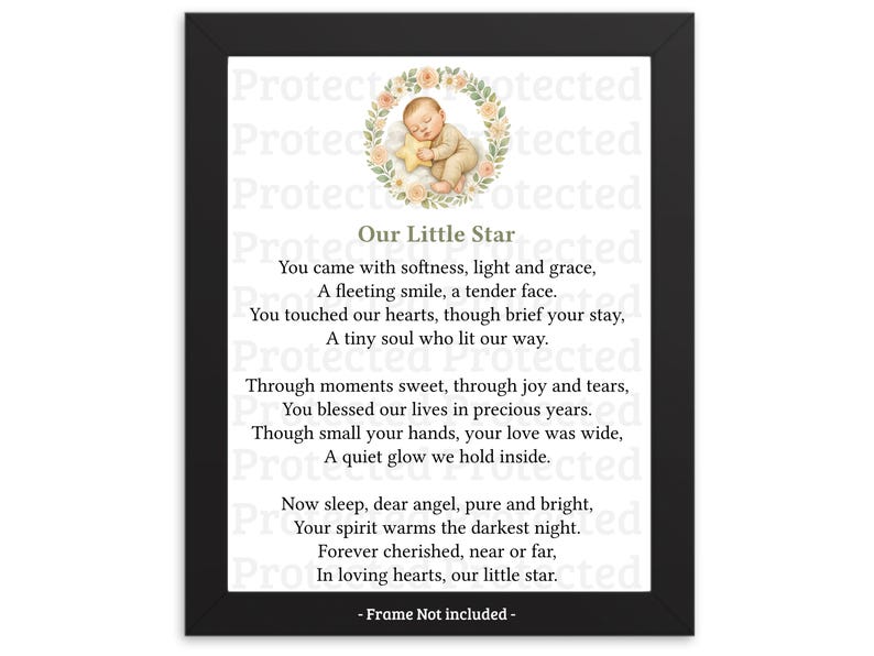 Baby Memorial Poem | Child Loss Tribute | Grieving Parents Gift ...