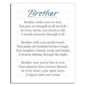 Brother Memorial Poem PNG | Brother Tribute | Remembrance | Loving ...