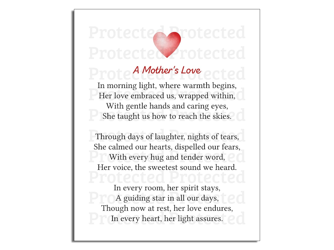 Memorial Poem for Mom | Tribute to Mother | Remembrance | Grieving ...