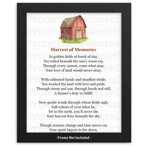 Memorial Poem for Farmer | Farmer Tribute | Loss of a Farmer ...