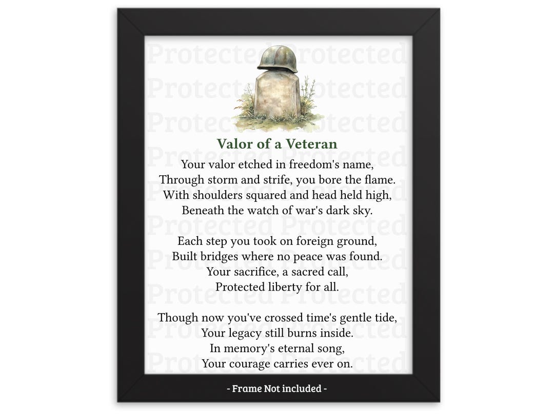 Memorial Poem for Veteran | Soldier Tribute | Remembrance | Loss of a ...