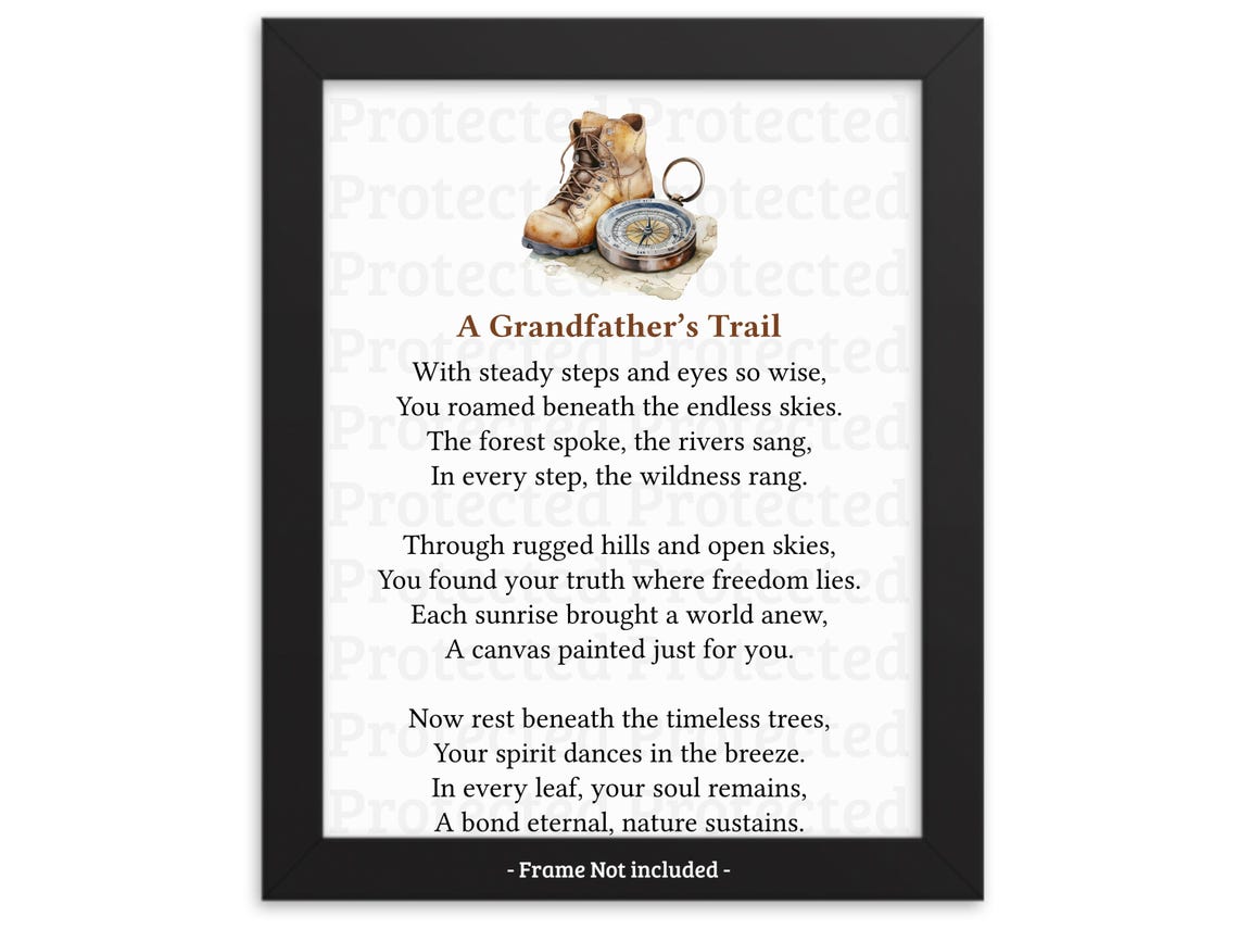 Memorial Poem for Grandfather Outdoorsman | Remembrance | Grieving ...
