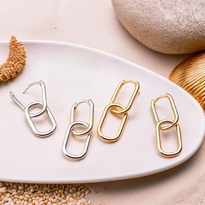 Plug Chain Link Earrings - Etsy UK