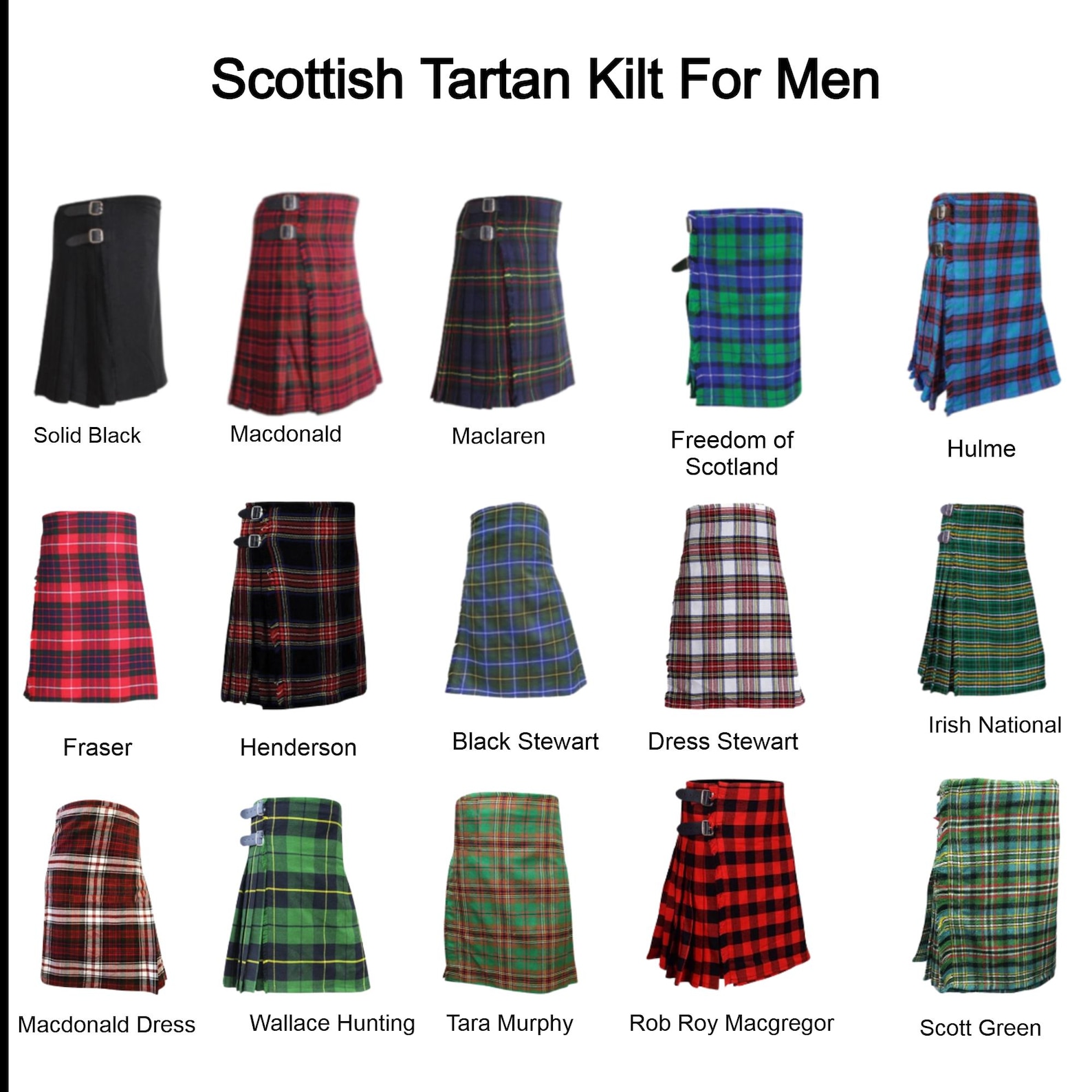 Scottish Mens Kilt Traditional Highland Dress Skirt Kilts Tartan ...