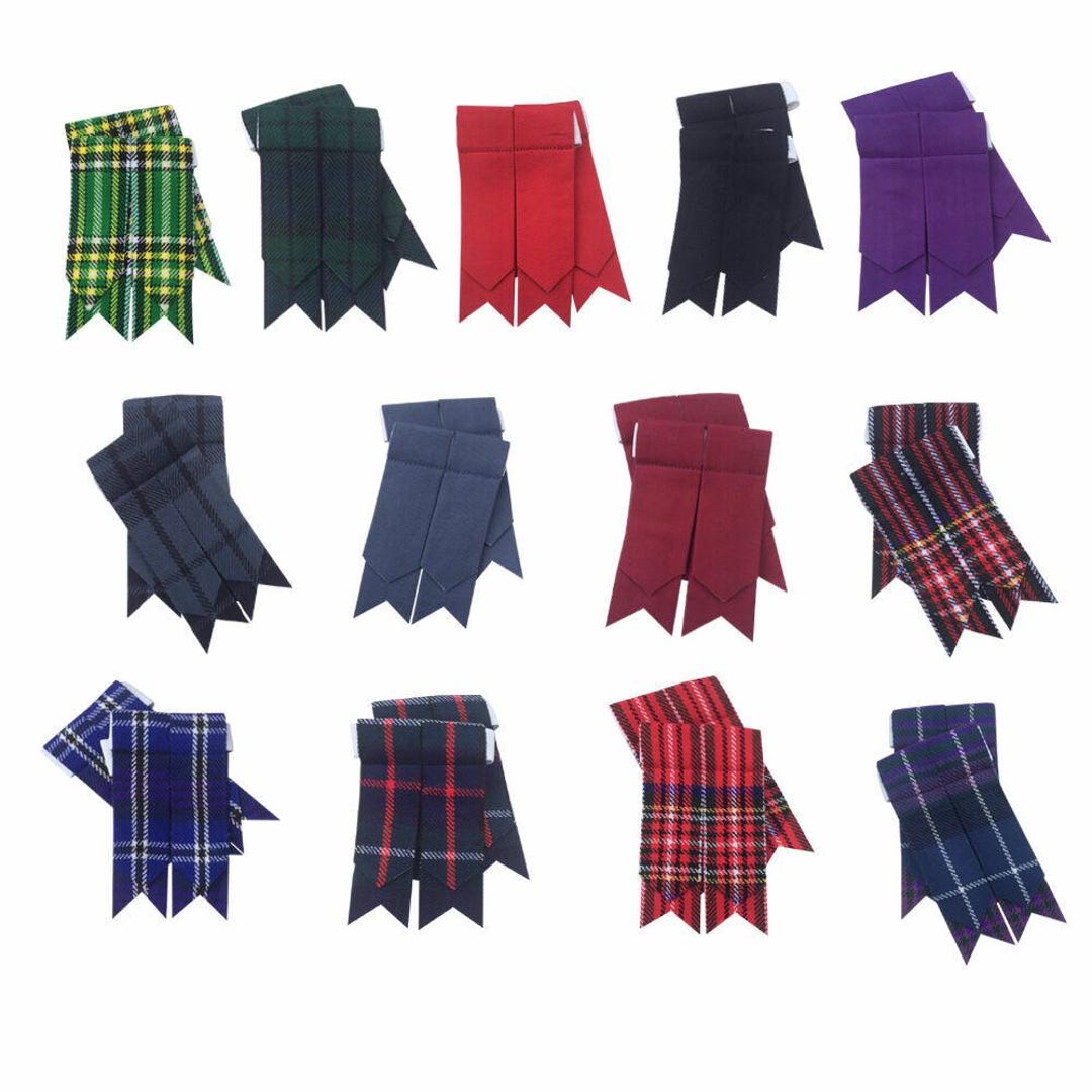 Men's Tartan Kilt Flashes Scottish Kilt Hoses Sock Flashes Various Tartan 100% Acrylic Wool ...