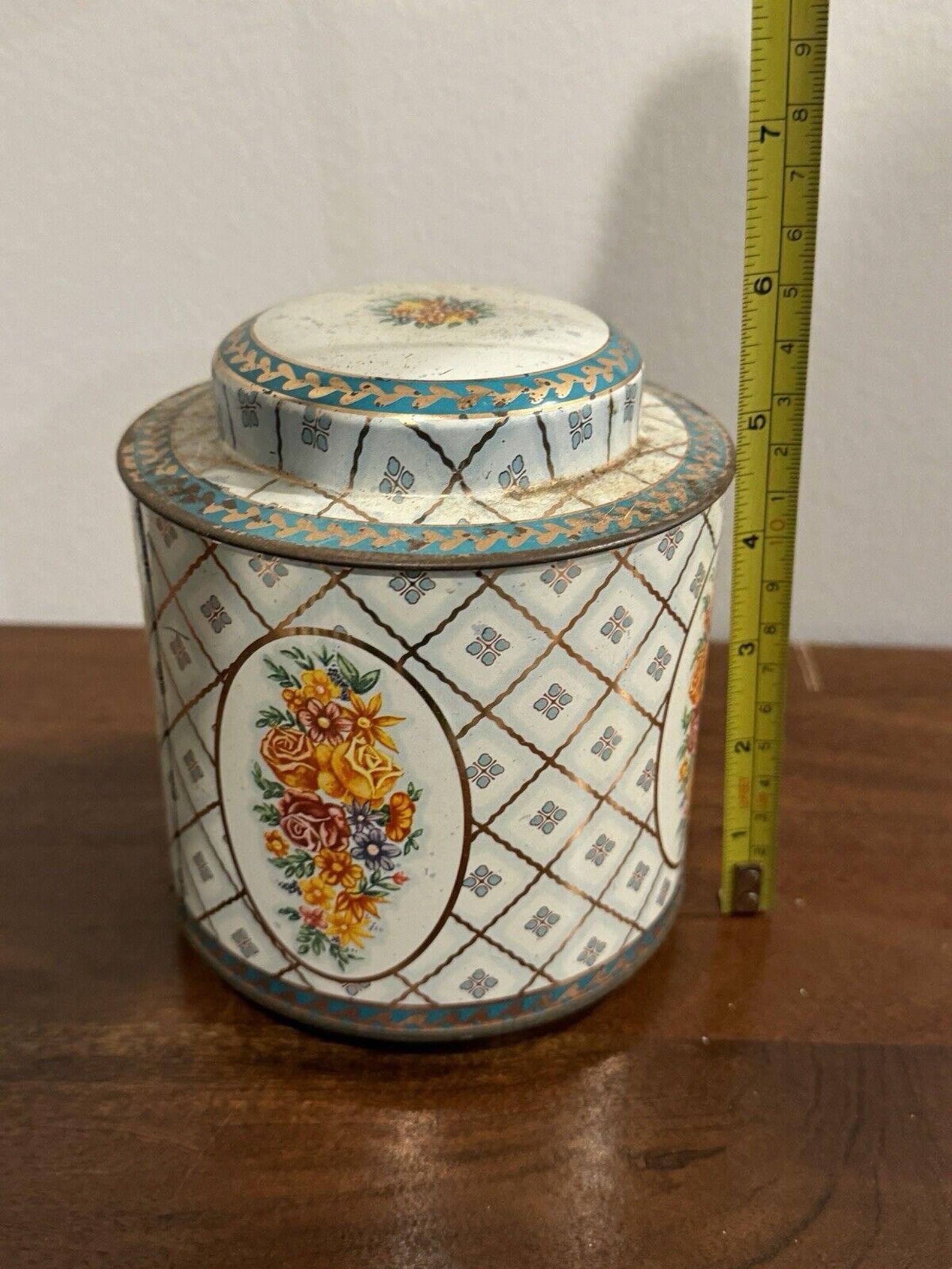 Vintage Daher Made in England Metal Tin Toffee Tea Box Container Round ...