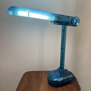 Vintage Pop Art Y2K Clear Blue Plastic Adjustable Compact Table Desk ...