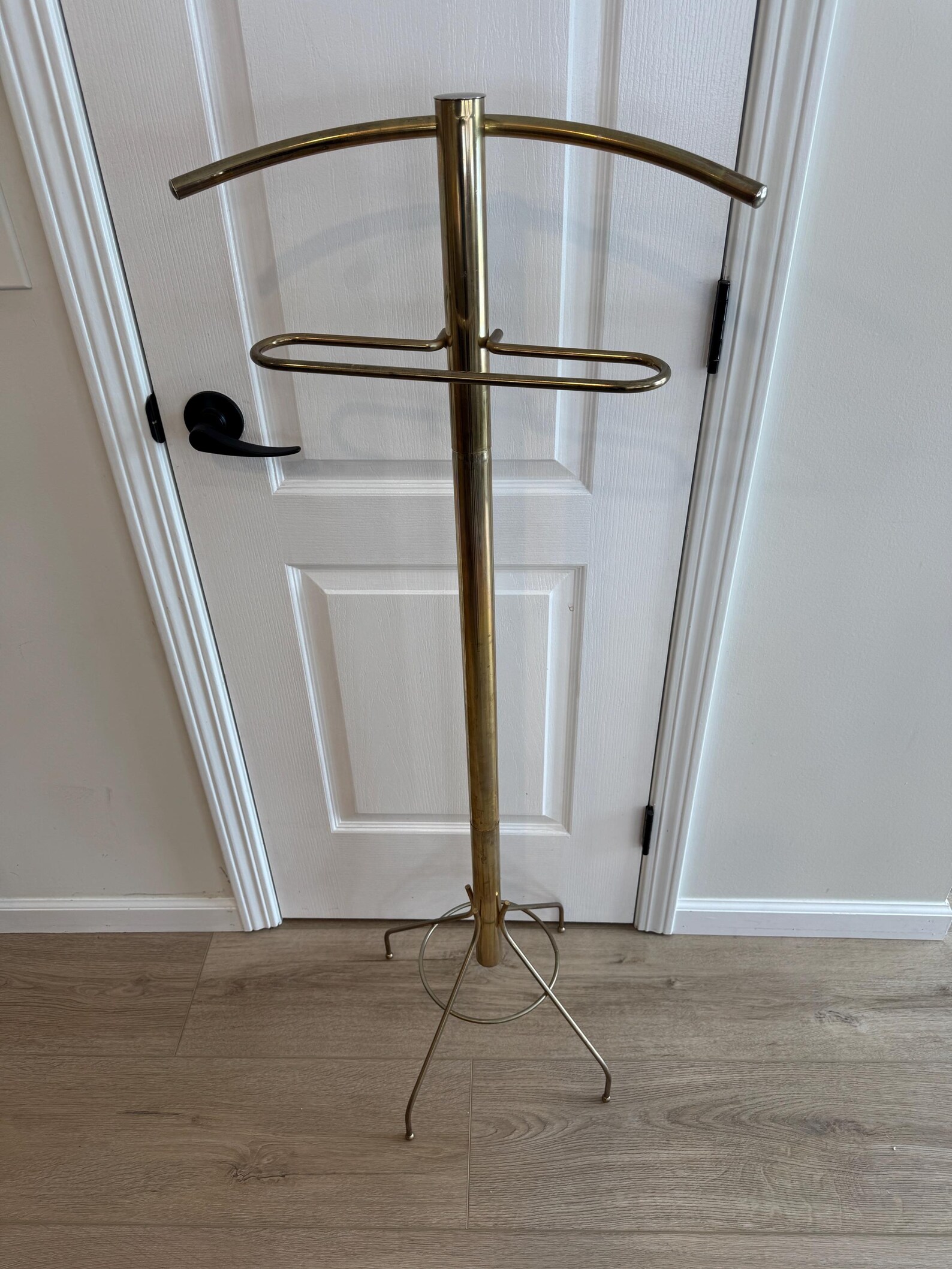 Vintage Brass Floor Length Clothing Butler Valet Coat Rack Art Deco ...