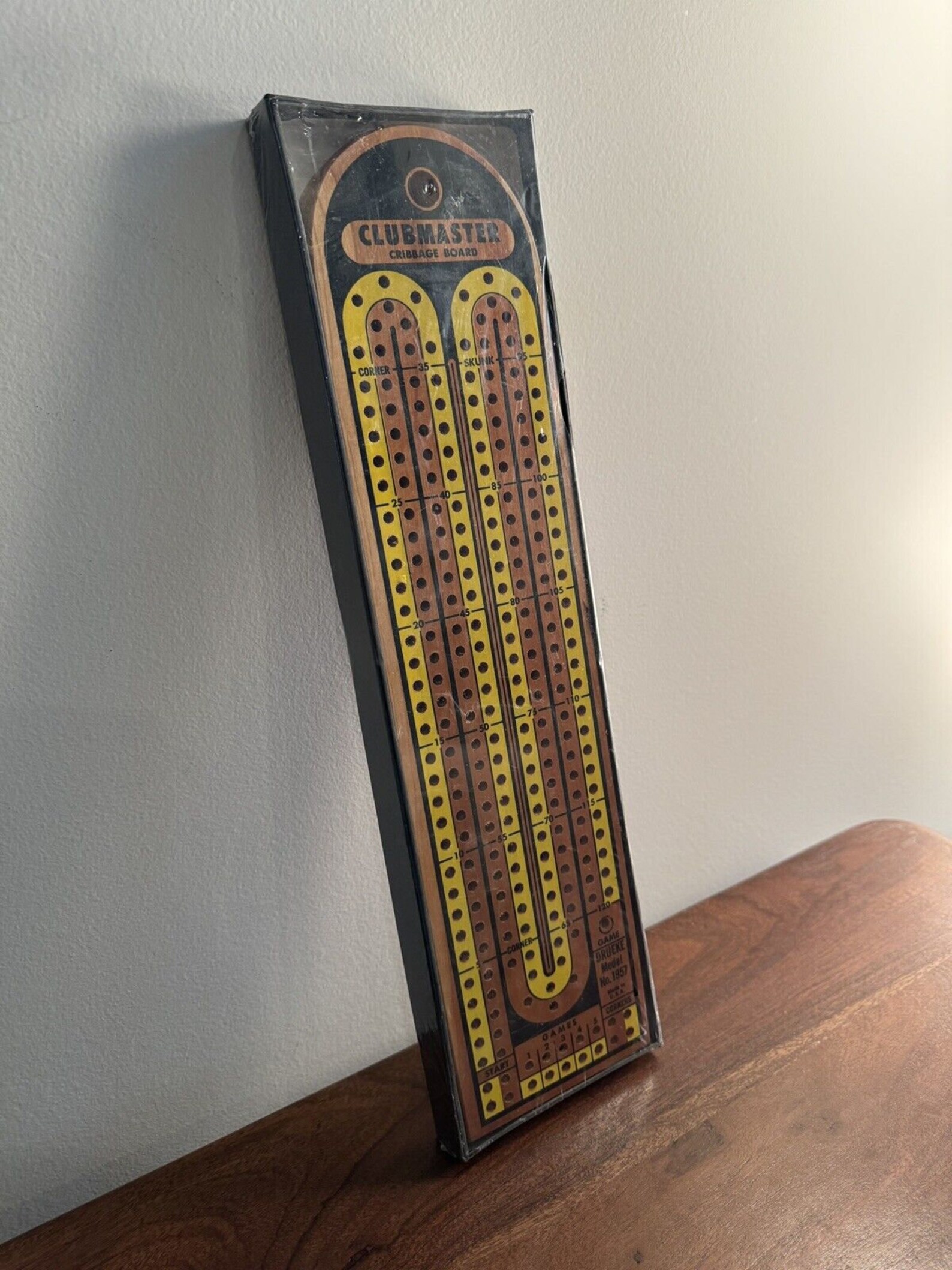 Vintage Drueke Model No. 1957 Club Master Cribbage Board Pegs NOS New ...