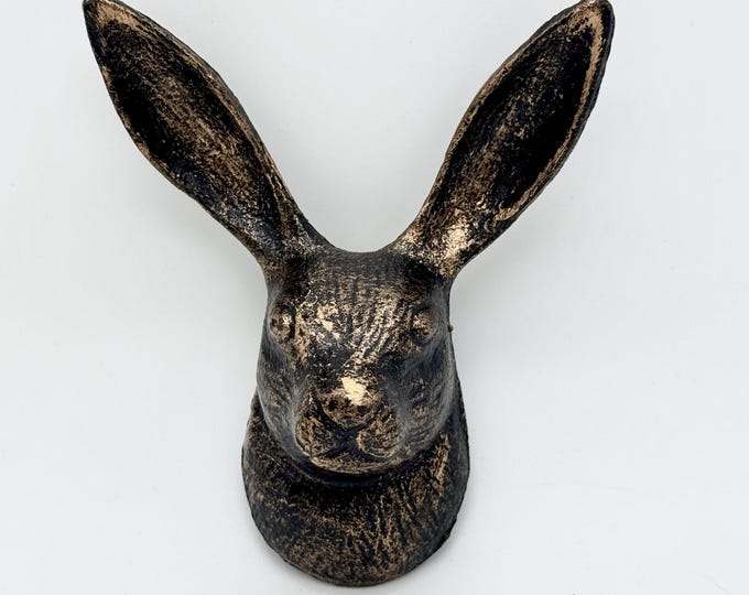 Heavy Cast Iron Metal Rabbit Wall Hook, Wall Decor, Bunny Ears Coat ...