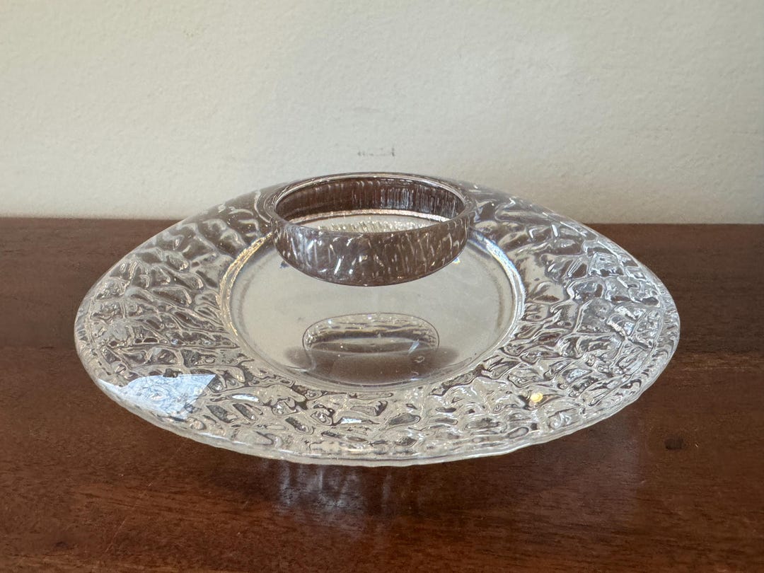 Orrefors Discus Votive Candle Holder Signed Textured Lars Hellsten ...