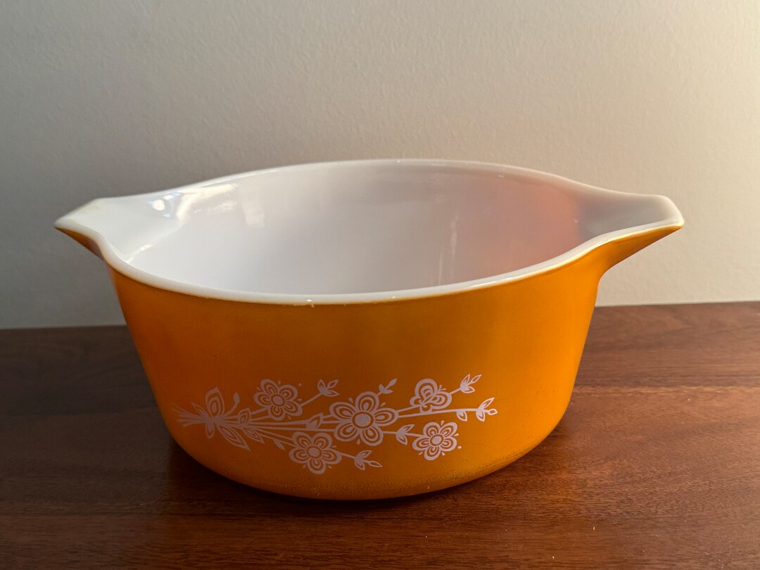 Vintage Butterfly Gold Pyrex 1980s Casserole 1 Quart Dish Bowl Corning ...