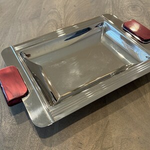 Jean Couzon Stainless Steel Purple Pink Resin Handled Art Deco Tray ...