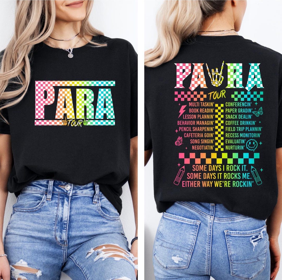 Funny Para Tour T-shirt, Paraprofessional Teacher Aide School Staff ...