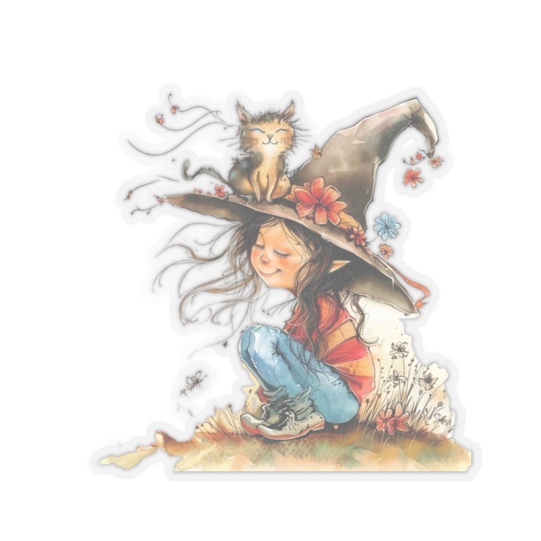 Witch Kiss-cut Stickers Unique Design for Halloween Decor - Etsy