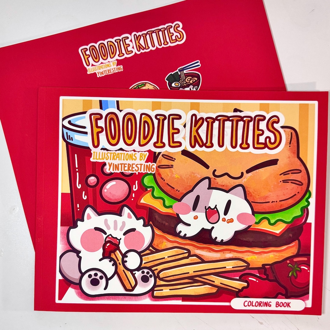 Foodie Kitties Coloring Book, Kawaii Cute Food Theme Coloring Pages 18 ...