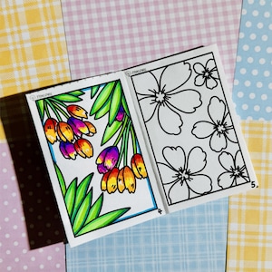 Flower Coloring Zine Book, Mini Printable Coloring Book, Adult & Kids ...