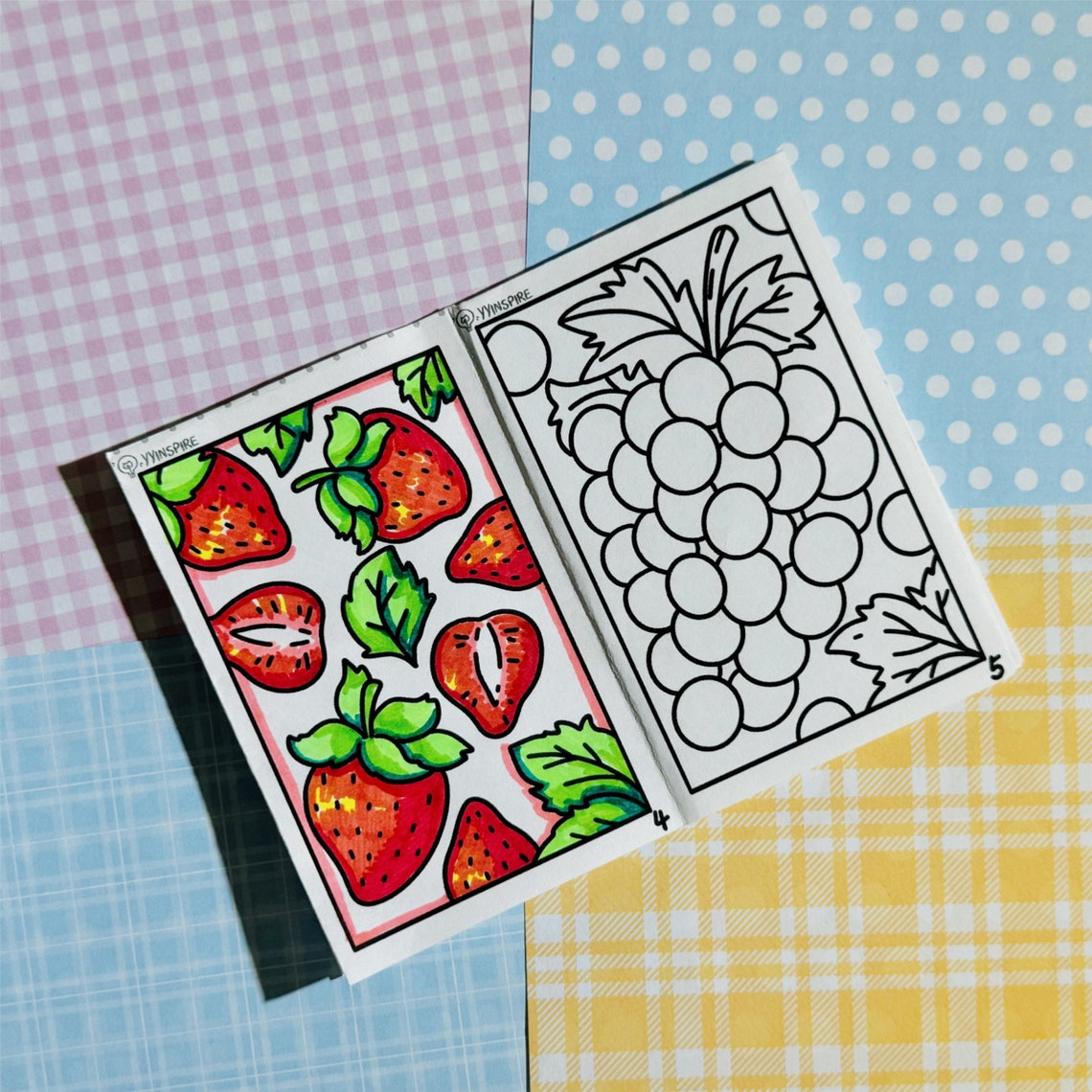 Fruit Coloring Zine: Printable Mini Coloring Book (digital Download PDF ...