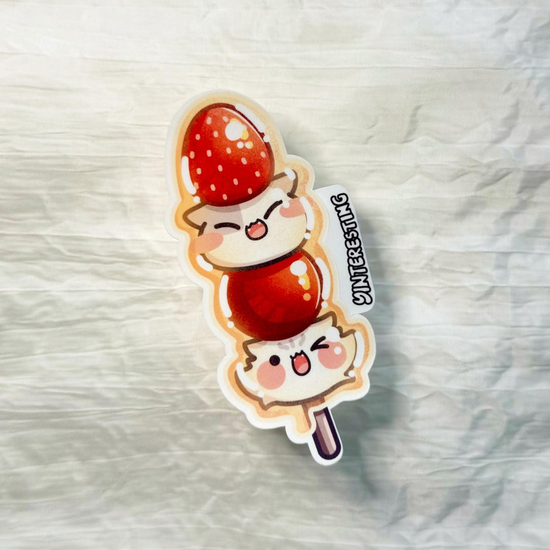 Tanghulu Cat Sticker: Kawaii Glossy Vinyl Die Cut - Etsy