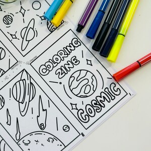 Cosmic Coloring Zine: Printable Mini Coloring Book (PDF Download) - Etsy