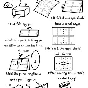 Pattern Coloring Zine Book, Mini Printable Coloring Book, Adult & Kids ...