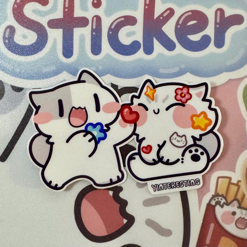 Cute Cats Reusable Sticker Book for Cat Lovers, Sticker Books, Gifts ...