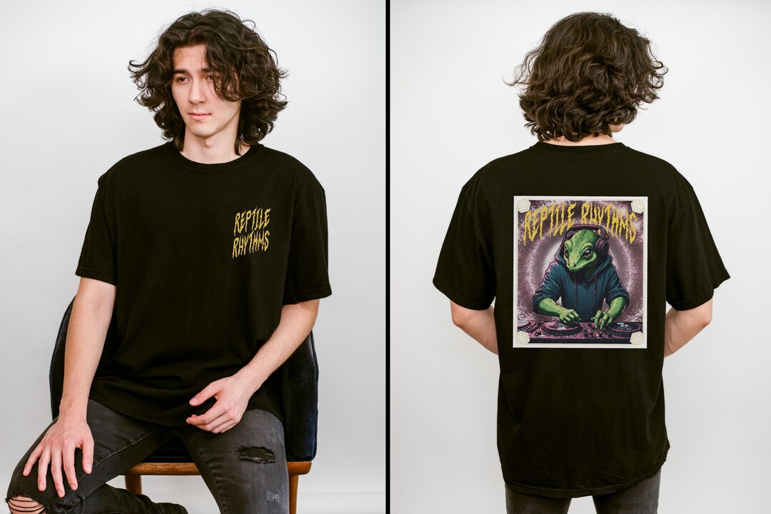 Reptile Rhythms T-shirt, Lizard DJ, Edgy Shirt, Turntable, Urban Street ...