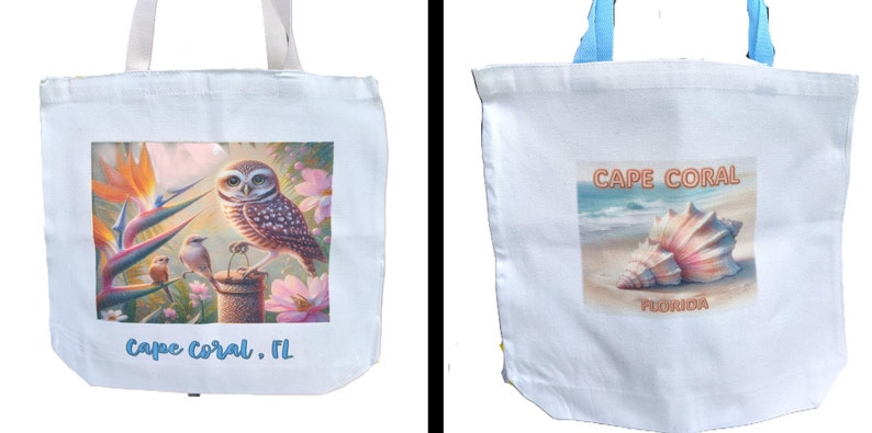 Quality Canvas Tote Bag , Anchor, Nautical Style. Cape Coral Burrowing ...