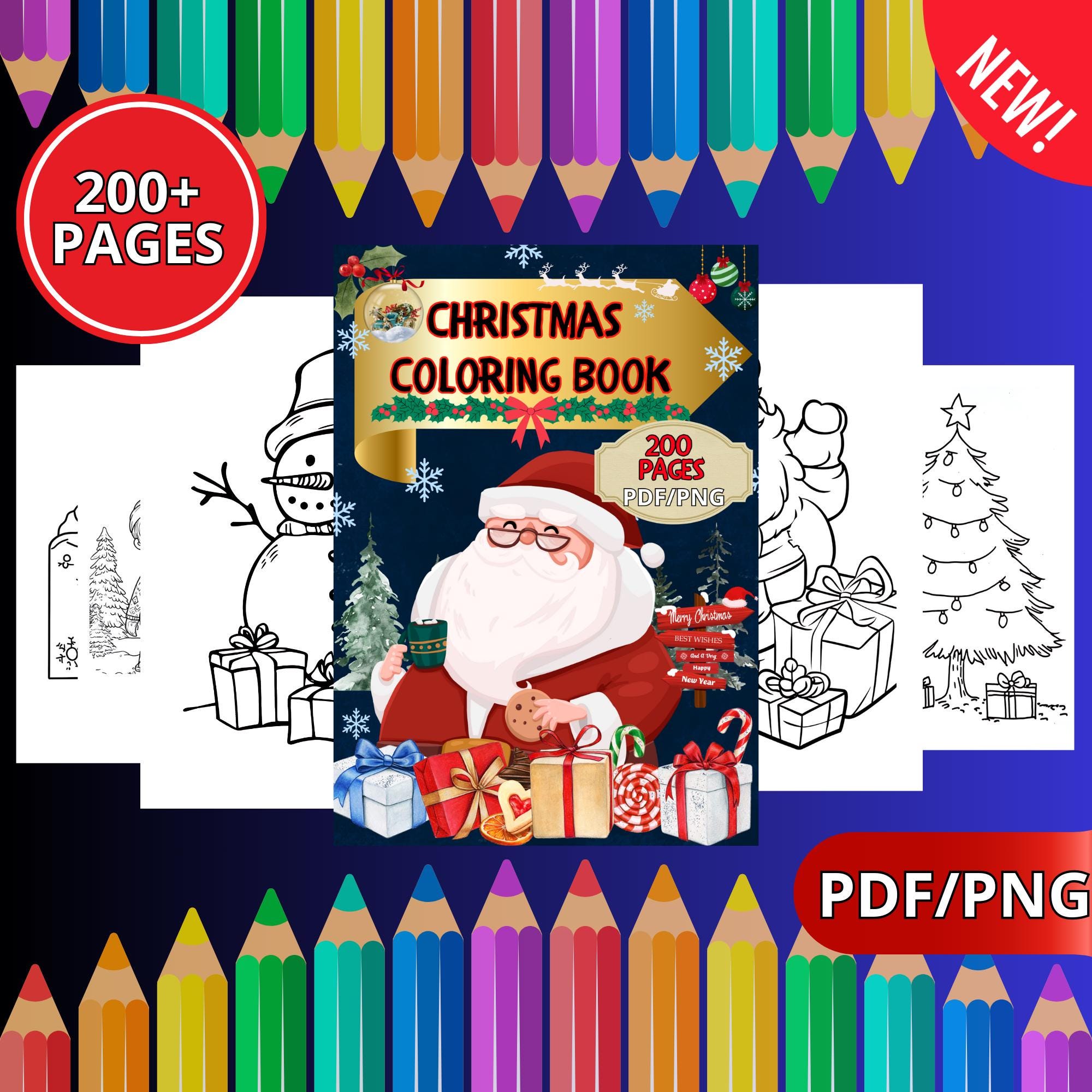 Christmas Coloring Pages for Kids and Preschoolers. Simple Christmas ...