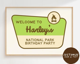 National Park Flower Power Welcome Sign-welcome Poster-national Park ...