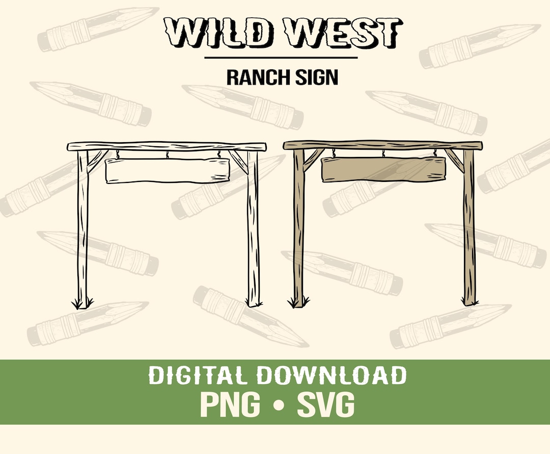 Ranch Sign Clip Art-western Ranch Sign Digital File- Cowboy Ranch Clip ...