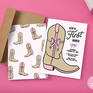 Bow Boot Cowgirl Party Invitation-western Party Invites-digital ...