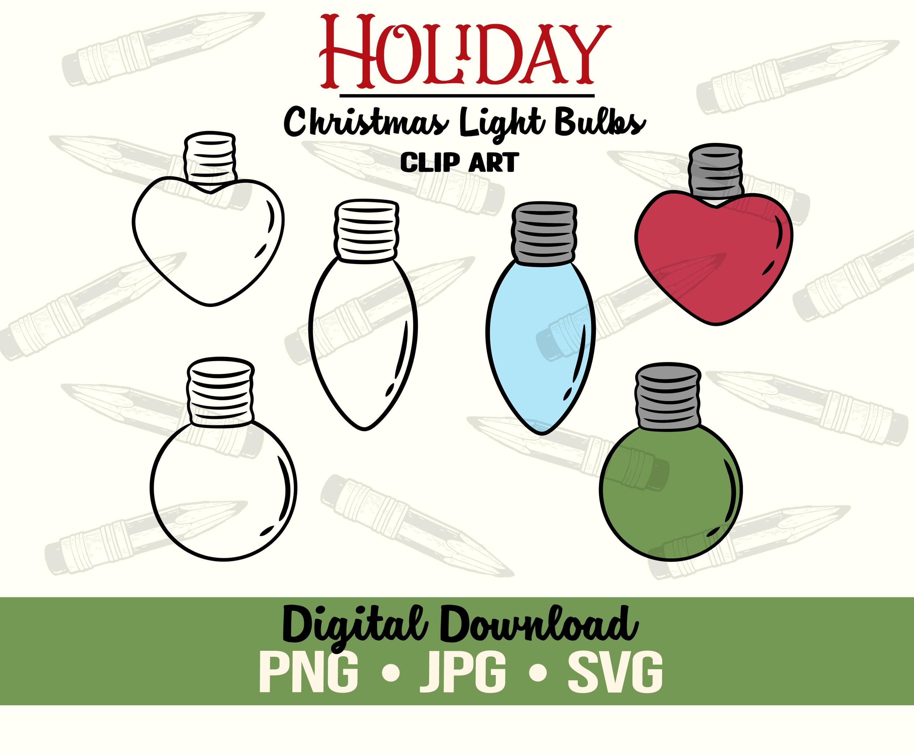 Christmas Lights Clip Art-cute Hand Drawn Christmas Decor Digital File ...