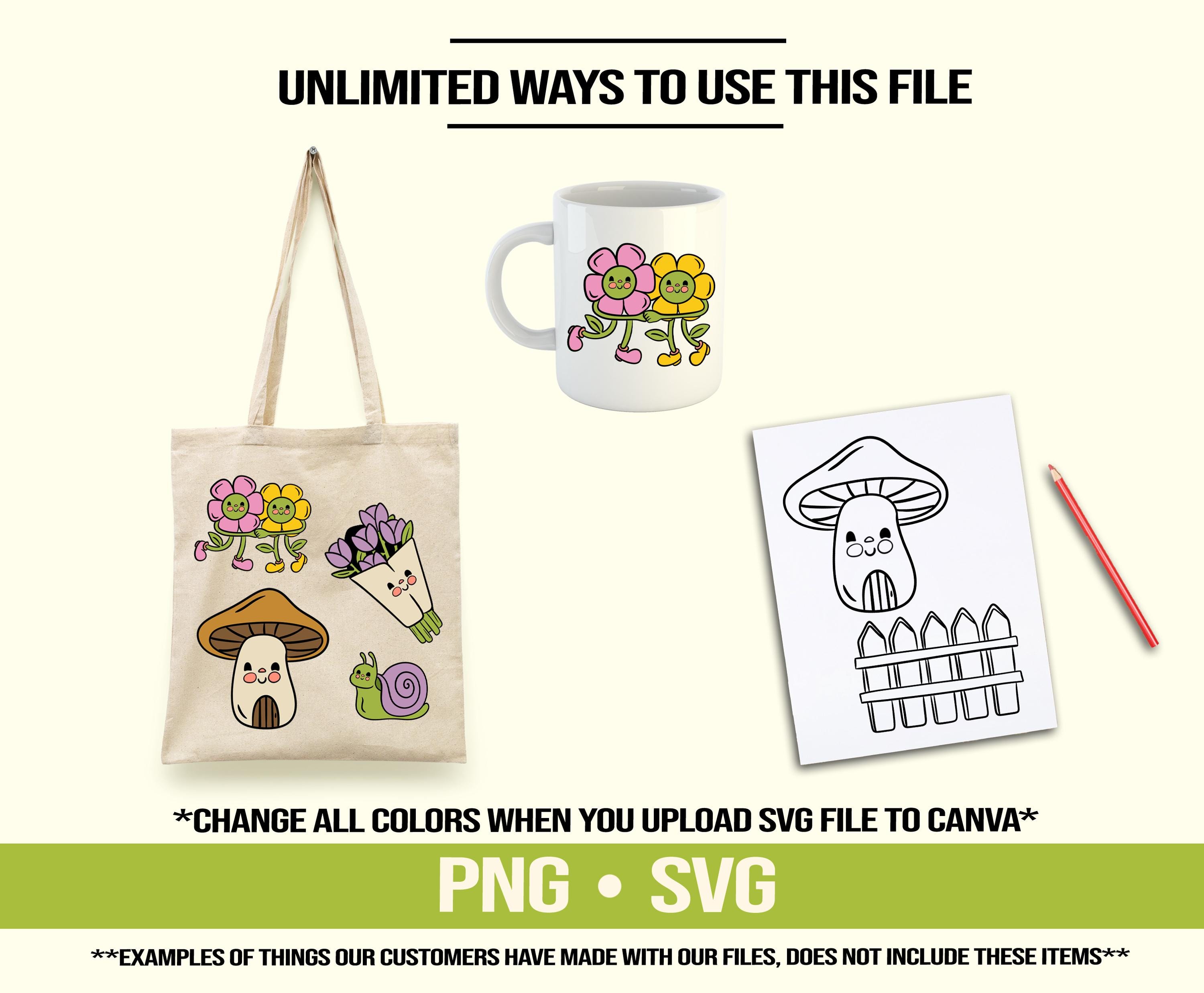 Flower Friends Clip Art-cute Hand Drawn Cartoon Flower Faces-digital ...