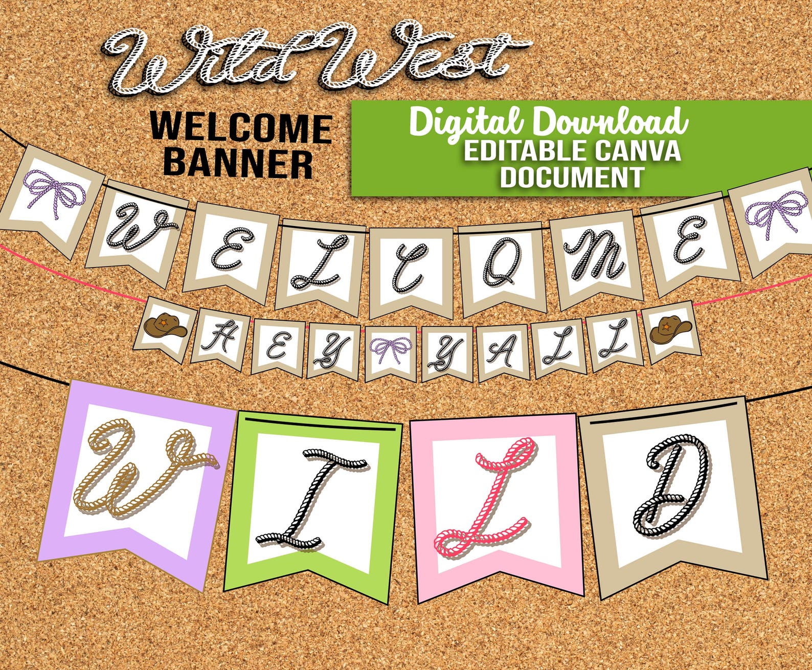 Wild West Welcome Banner-digital Download Western Cut Out Banner ...