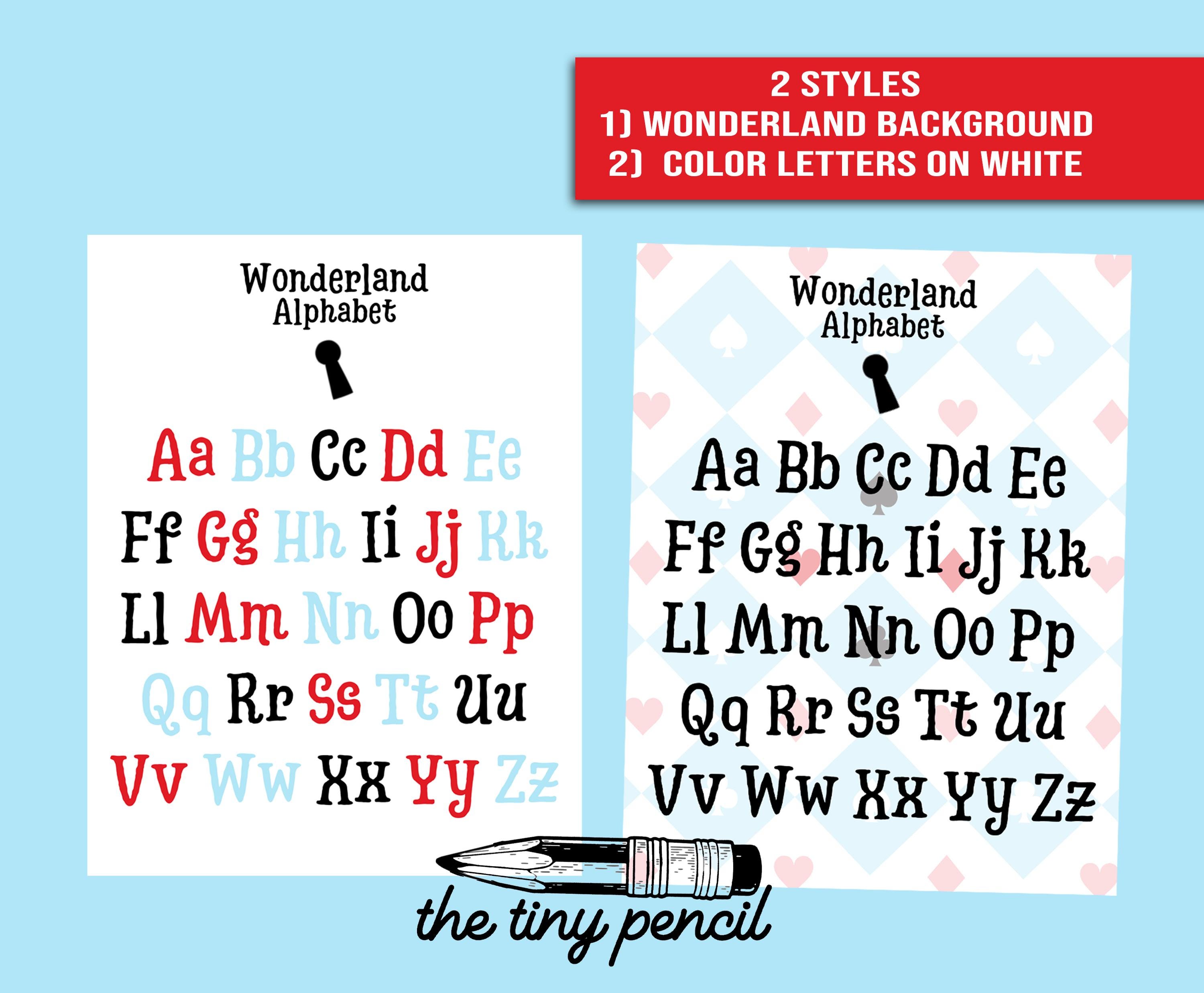 Wonderland Alphabet-digital Download Alphabet-abc Printables-alice in ...