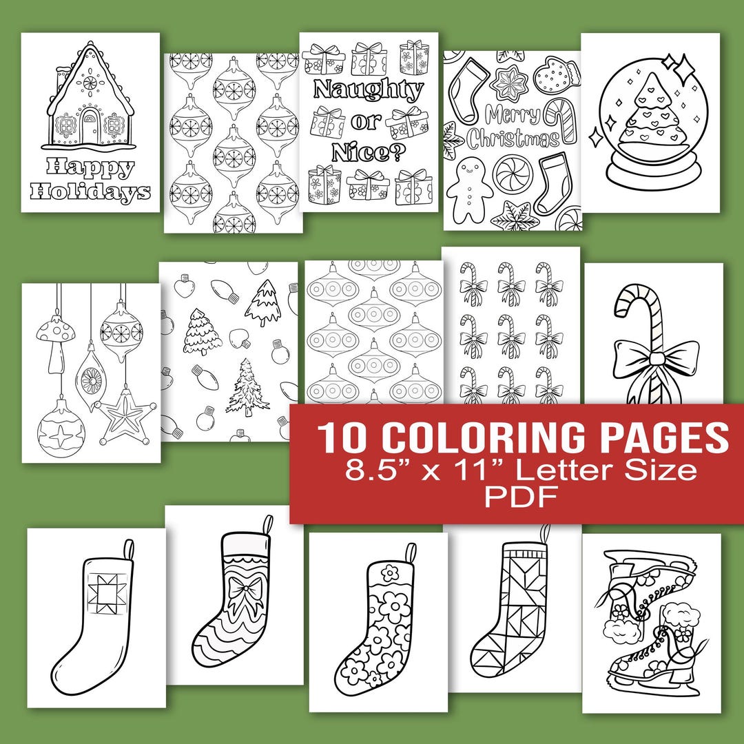 Holiday Christmas Coloring Pages-book Coloring Pages-cute Christmas ...