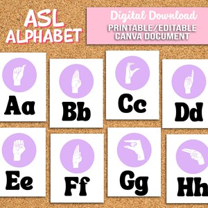 ASL Alphabet-digital Download ASL Alphabet-abc Sign Language Printables ...