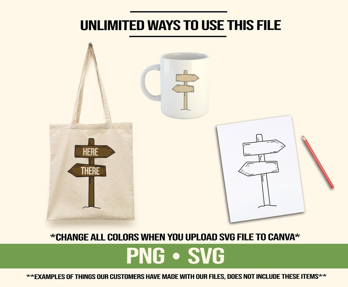 2 Way Sign Clip Art-cute Country Road Sign Digital File-western 2 Way ...