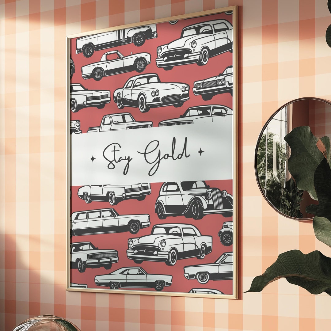 Retro Car Poster-stay Gold Ponyboy- Outsiders Art-the Outsiders Book ...