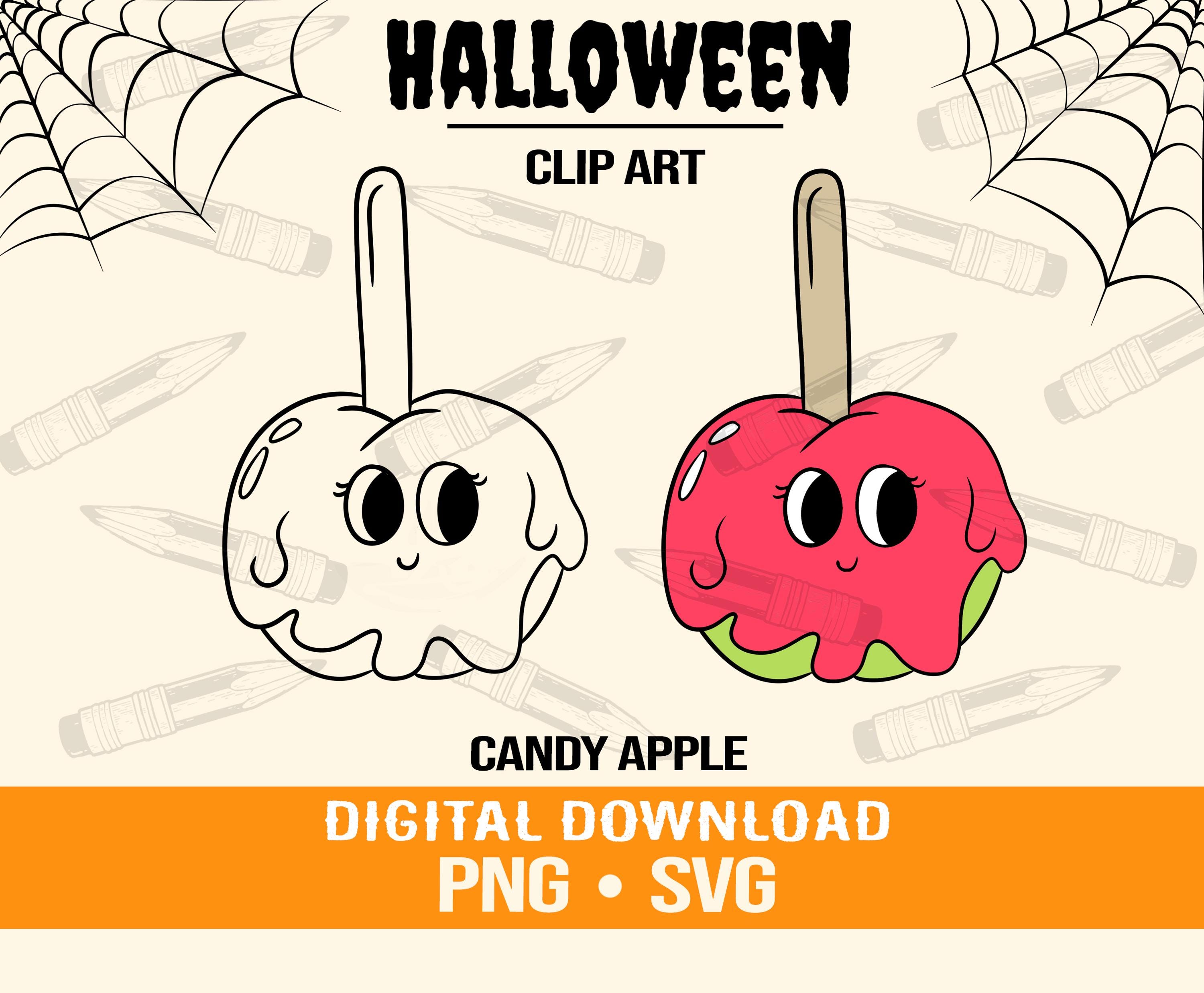 Candy Apple Cartoon Clip Art-cute Hand Drawn Halloween Candy Apple ...