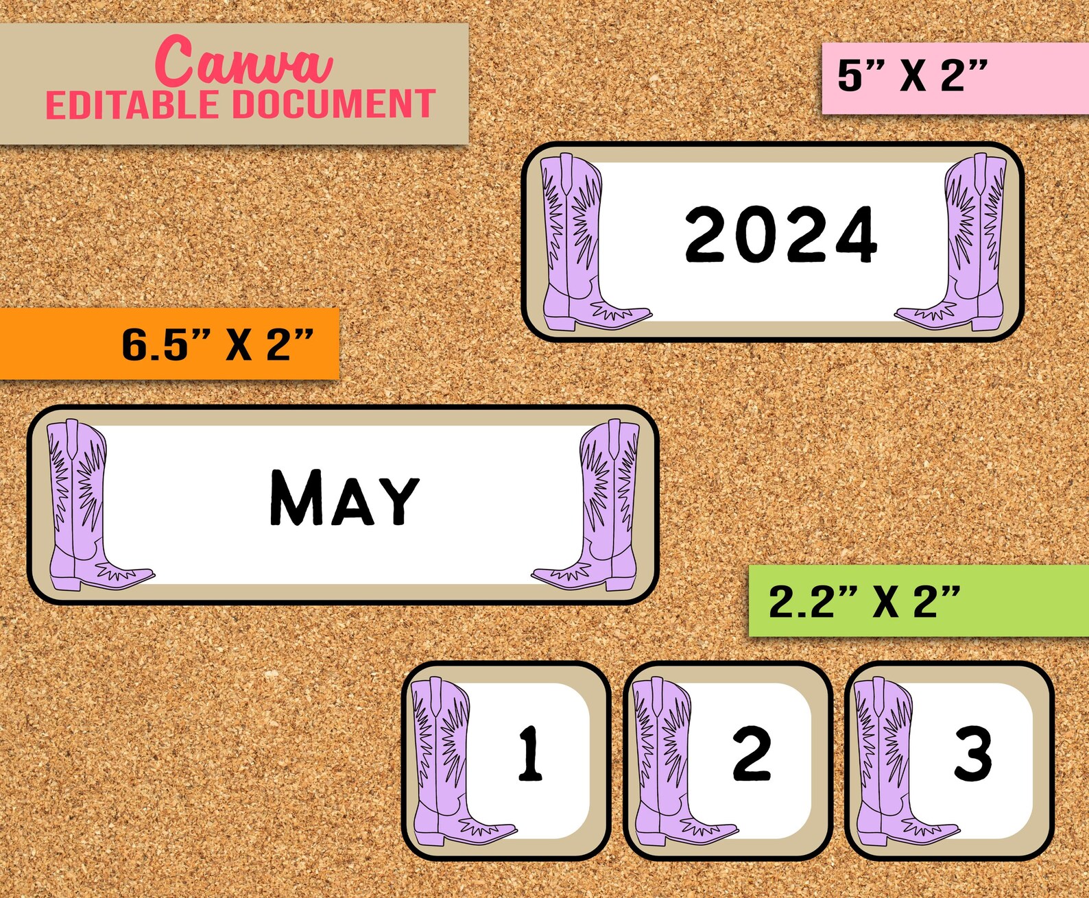 Wild West Flip Calendar-digital Download Western Calendar Header ...