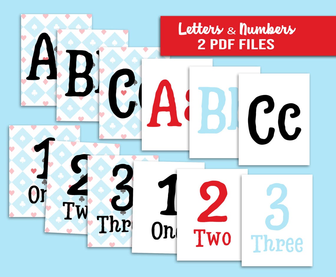 Wonderland Alphabet-digital Download Alphabet-abc Printables-alice in ...