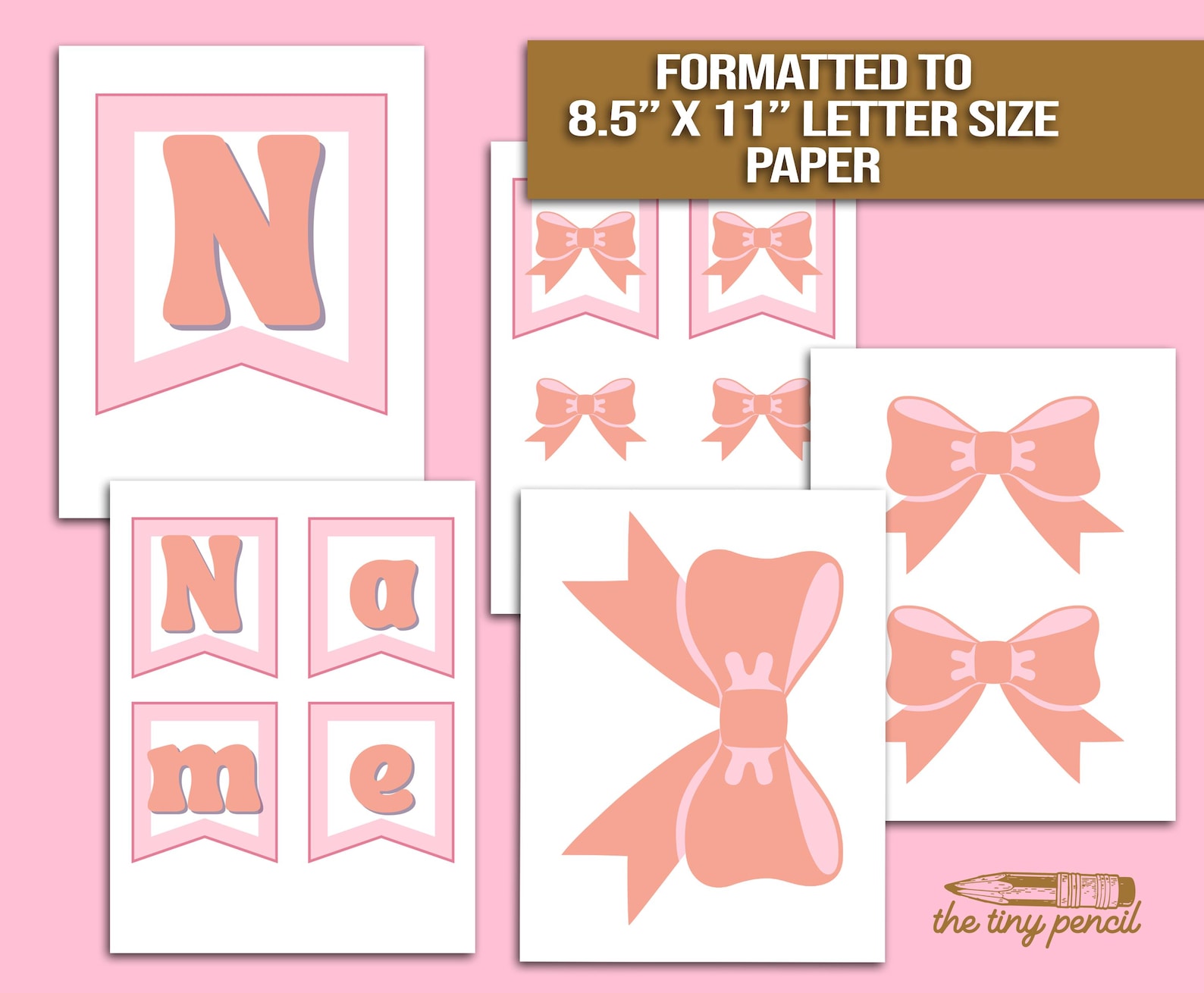 Bow Banner-custom Bow Name Banner-bow Bachelorette-bow Baby Name-girl ...