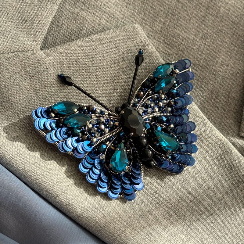 Artisan Embroidered Brooch - Etsy