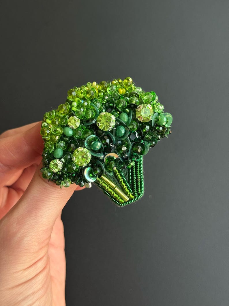 Set of Vegetables Brooch, Сarrots and Broccoli Crystal Pin, Vegan Gift ...