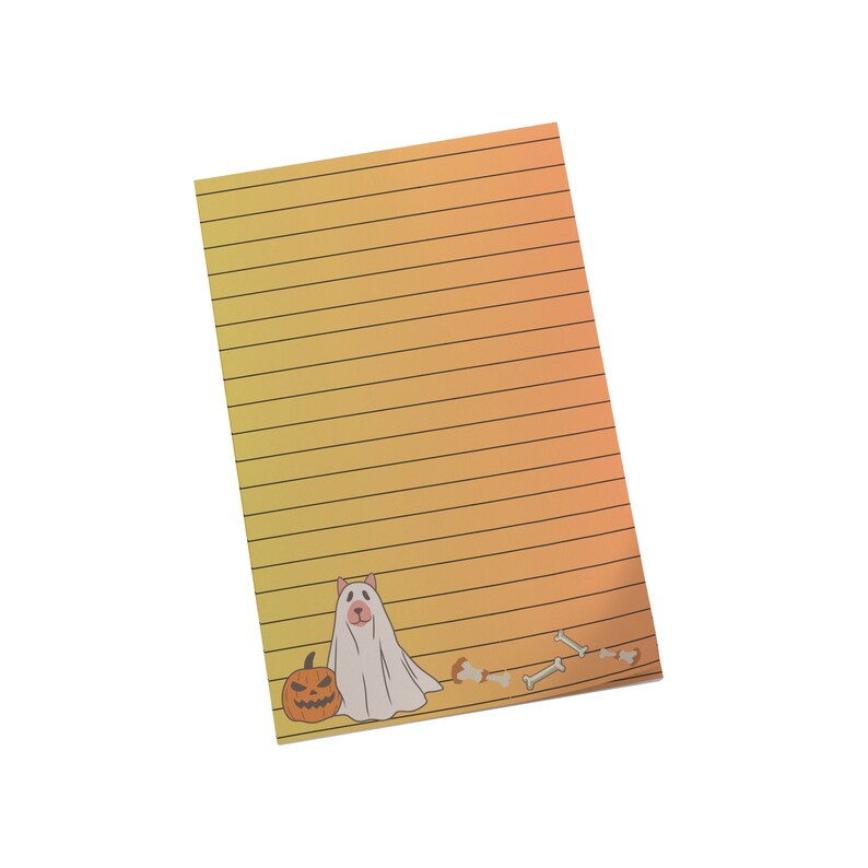 Ghost Dog 4x6 Post-it® Notes, Cute Ghost Dog Halloween Sticky Notes ...